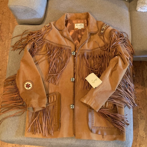 Scully | Jackets & Coats | Scully Hand Laced Bead Trim Fringe Leather ...